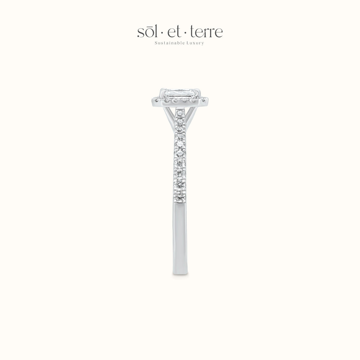 Emerald Engagement Ring with Halo | Sol et Terre
