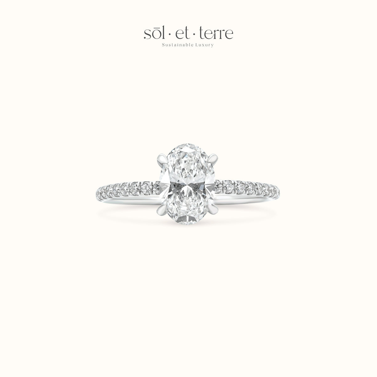 Oval Diamond with Crossed Back Setting | Sol et Terre